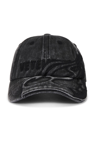 VETEMENTS Blackout Flame Logo Cap in Blackout | FWRD