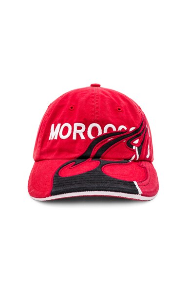 VETEMENTS Cut Up Cap in Red Morocco | FWRD