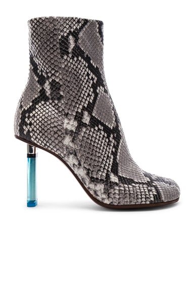 VETEMENTS Python Embossed Ankle Toe Boots in Python & Light Blue | FWRD