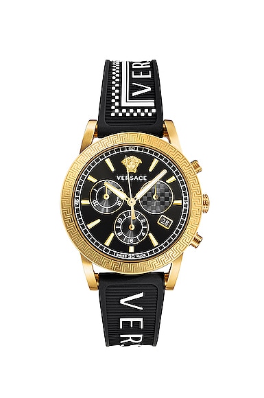 VERSACE Sport Tech 40mm in IP Yellow Gold & Black Dial | FWRD