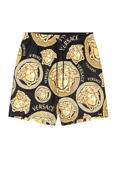 VERSACE Swim Trunk in Black | FWRD