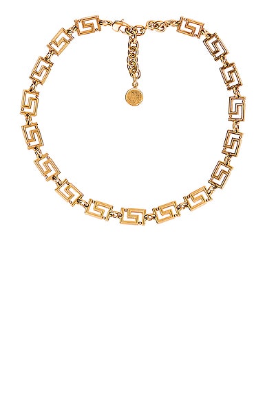 VERSACE Logo Necklace in Gold | FWRD