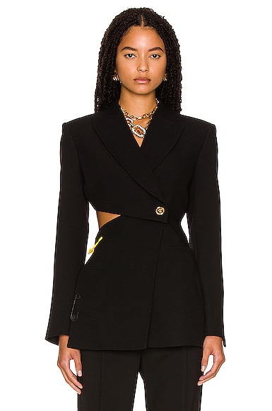 VERSACE Cut Out Jacket in Nero | FWRD