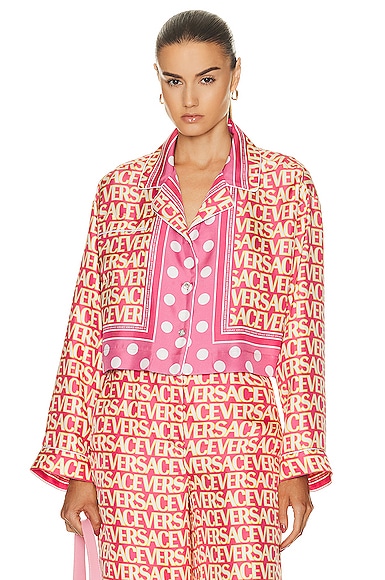 VERSACE Long Sleeve Print Shirt in Multi | FWRD