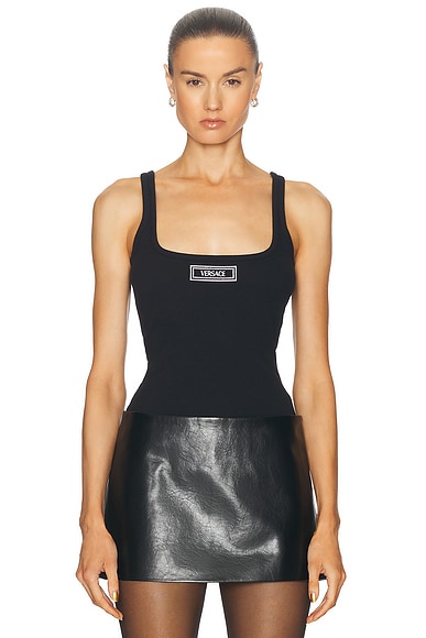 VERSACE Tank Top in Black | FWRD
