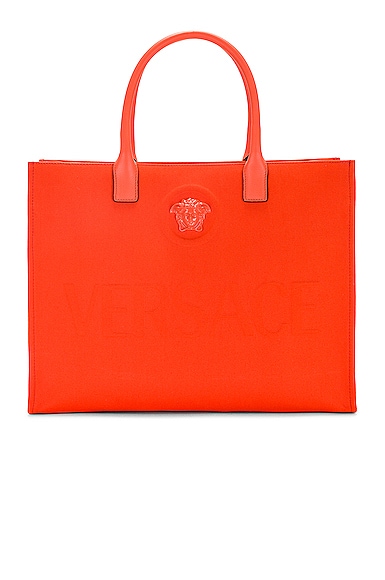 VERSACE Frequenza Tote Bag in Orange | FWRD