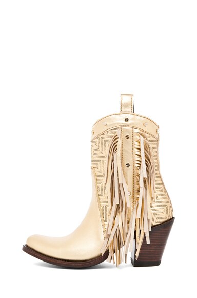 VERSACE Fringe Cowboy Boot in Gold | FWRD