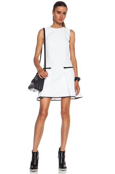 Victoria Victoria Beckham Zip Waist Poly-Blend Dress in Optic White | FWRD