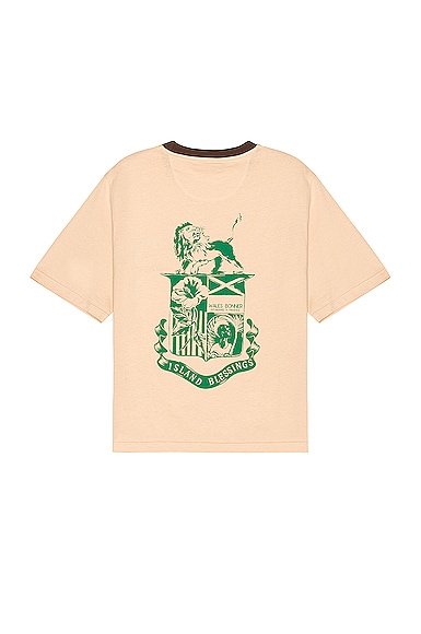 Wales Bonner Johnson Badge Crest Tee in Beige | FWRD