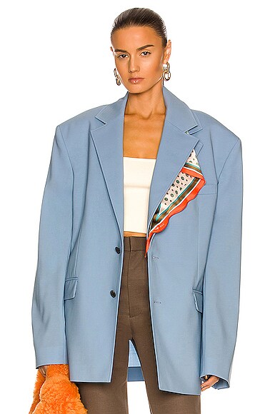 Y/Project Secret Scarf Blazer in Light Blue | FWRD