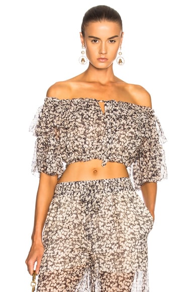 Zimmermann Prima Cherry Crop Top in Cherry Floral | FWRD