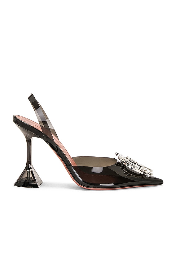 Jimmy Choo Saeda 100 Patent Leather Heel in Black & Crystal Jimmy Choo Saeda 100 Patent Leather Heel in Black & Crystal