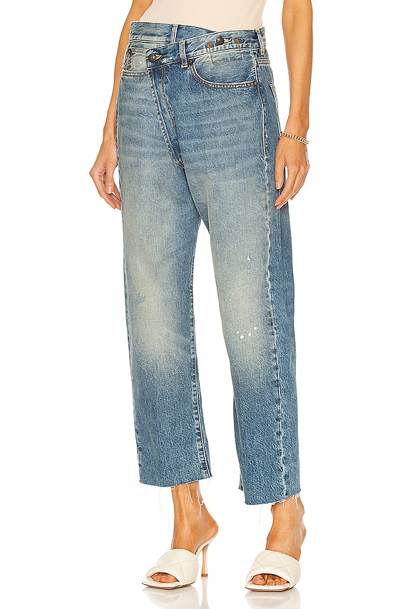 Ganni Print Denim Stary in Leopard | FWRD Ganni Print Denim Stary in Leopard | FWRD