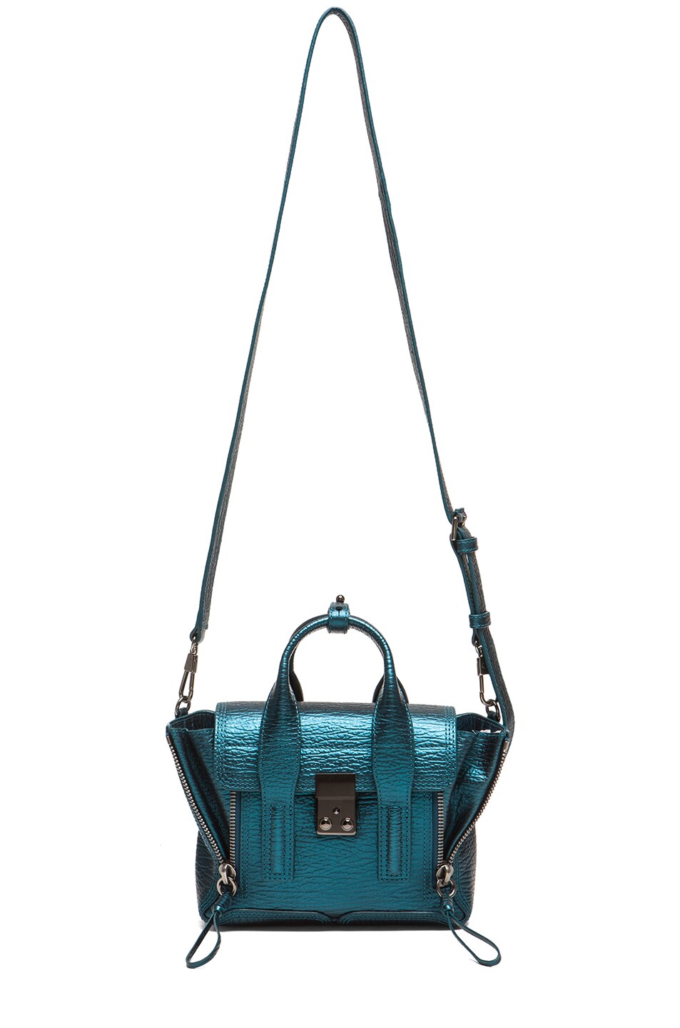 3.1 phillip lim Mini Pashli Satchel in Turquoise & Gunmetal | FWRD