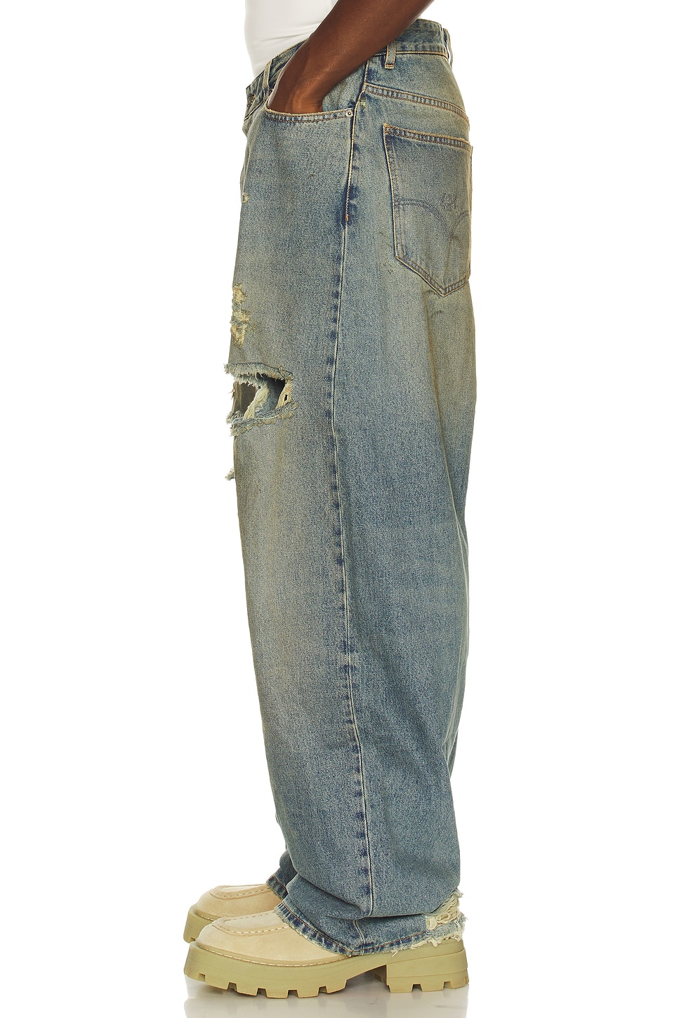 424 Big Daddy Denim Pants in Japanese Vintage Washed Blue | FWRD