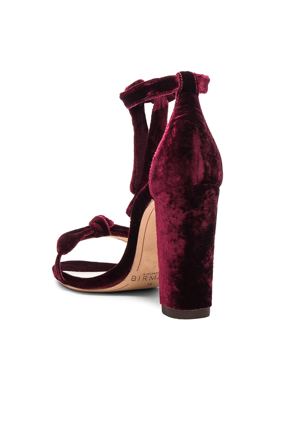 Alexandre Birman Velvet Clarita Heels in Merlot | FWRD
