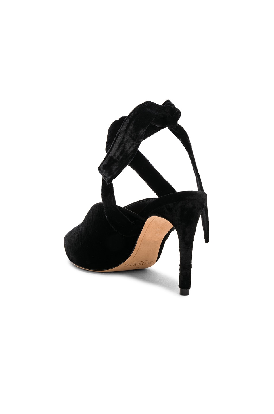 Alexandre Birman Velvet & Suede Sally Ankle Tie Pumps in Black | FWRD