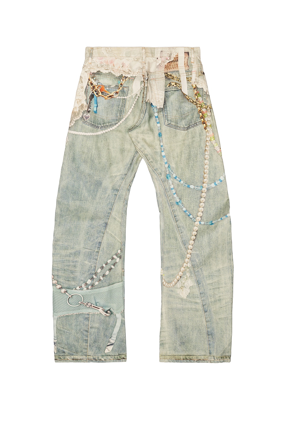 Acne Studios 2006m Jean in White & Green | FWRD