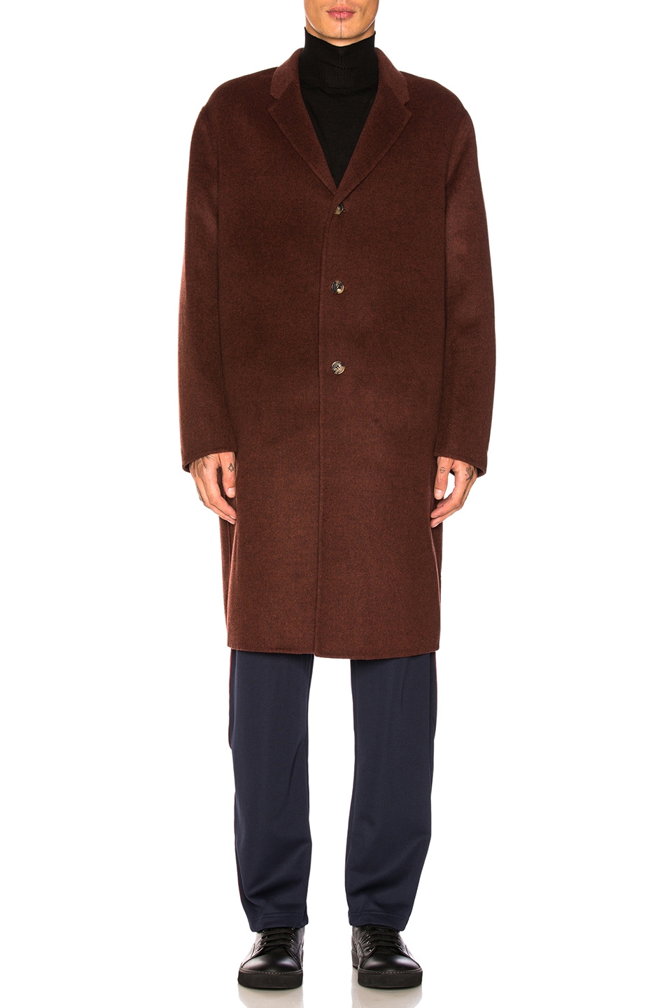 Acne Studios Chad Coat in Rust Melange Red | FWRD