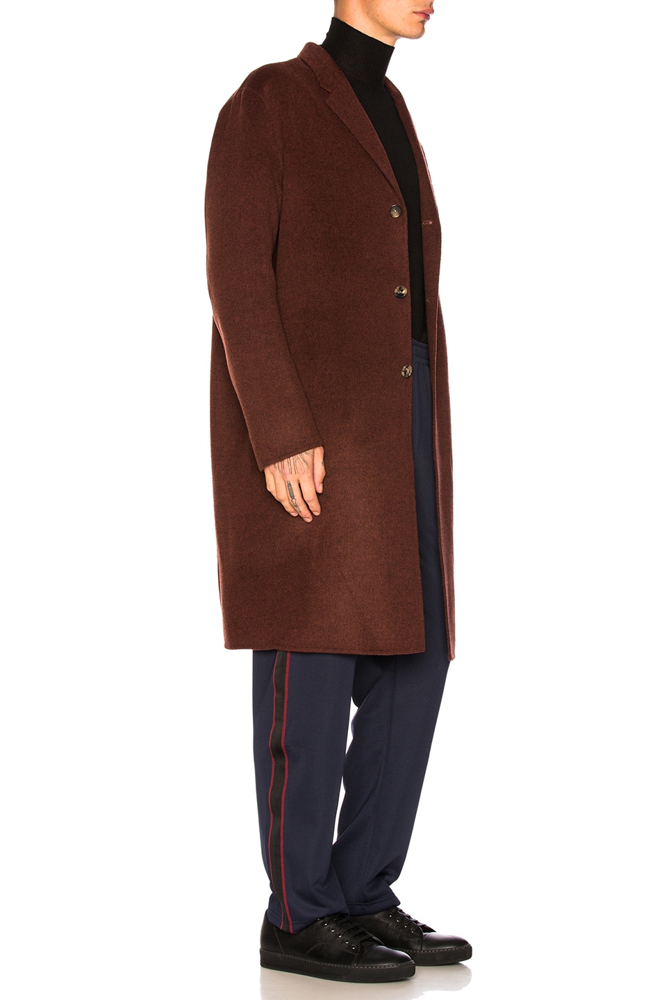 Acne Studios Chad Coat in Rust Melange Red | FWRD