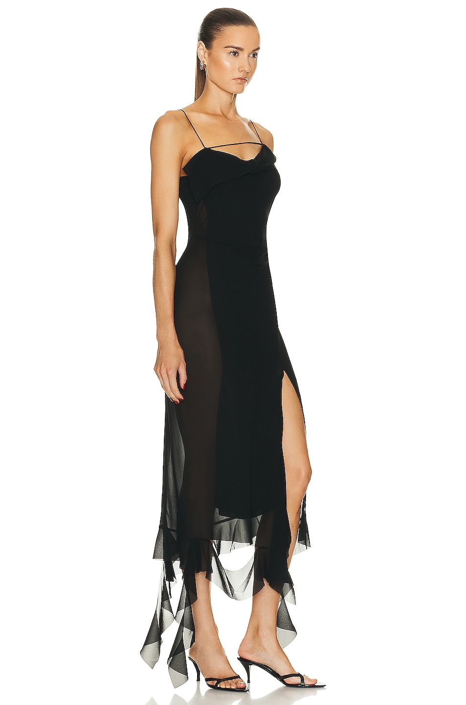 Acne Studios Leg Slit Dress in Black | FWRD