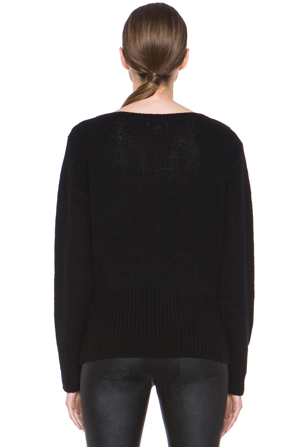 Acne Studios Lupine Wool Front Sweater in Black | FWRD