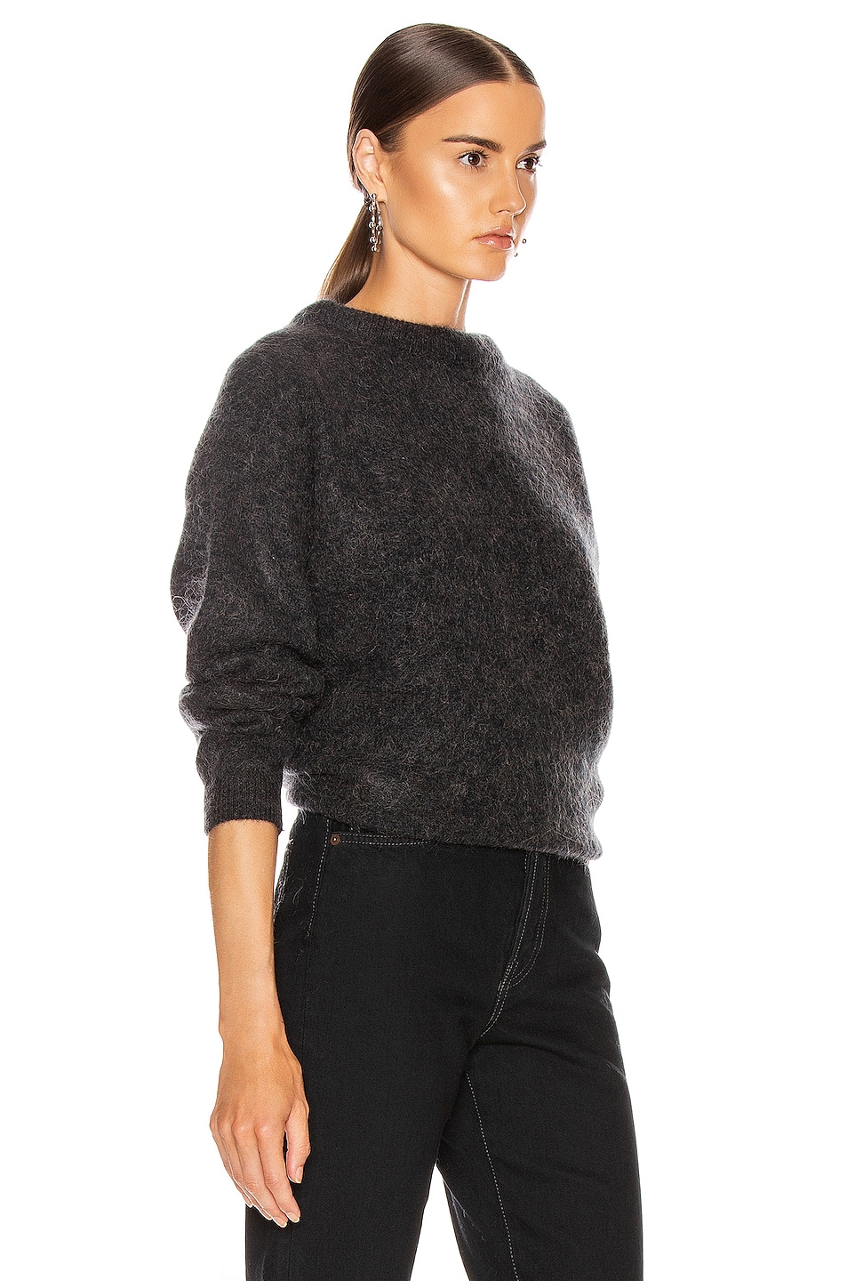 Acne Studios Dramatic Mohair Sweater in Warm Charcoal | FWRD