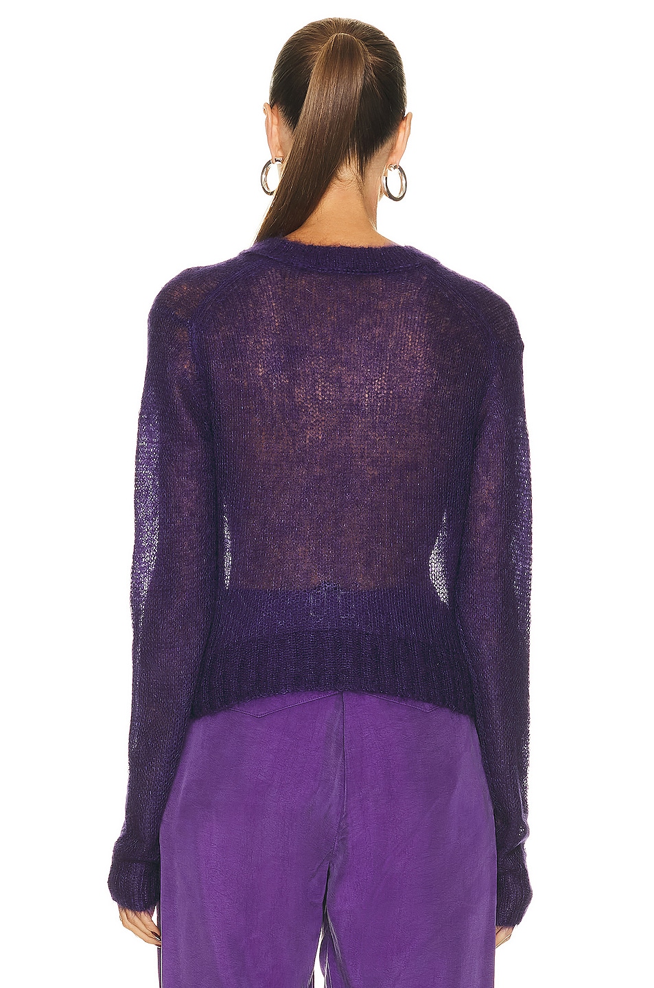 Acne Studios Lightweight Knit Sweater in Dark Purple | FWRD