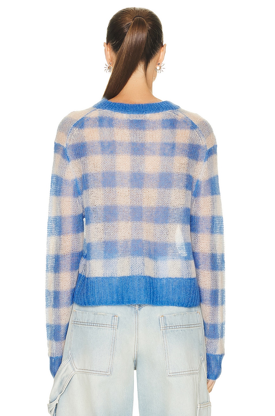 Acne Studios Knit Sweater in Blue & Light Beige | FWRD