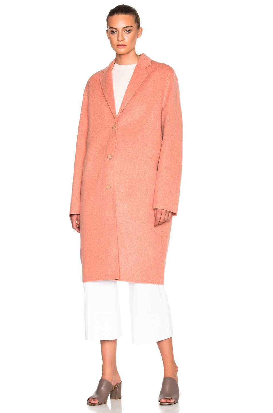 Acne Studios Avalon Double Coat in Rose Melange | FWRD