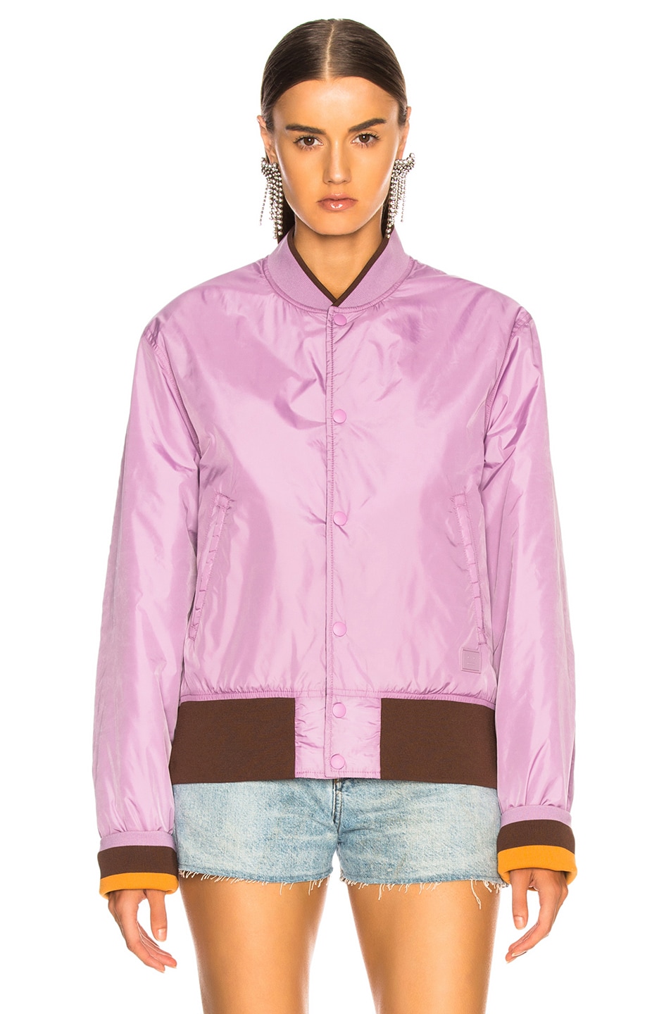 Acne Studios Mills Face Jacket in Lilac Purple | FWRD