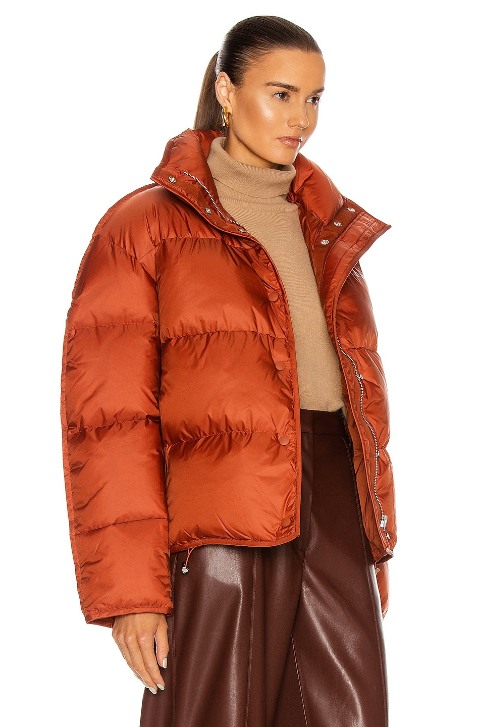 Acne Studios Orna Puffer Jacket in Rust Orange | FWRD