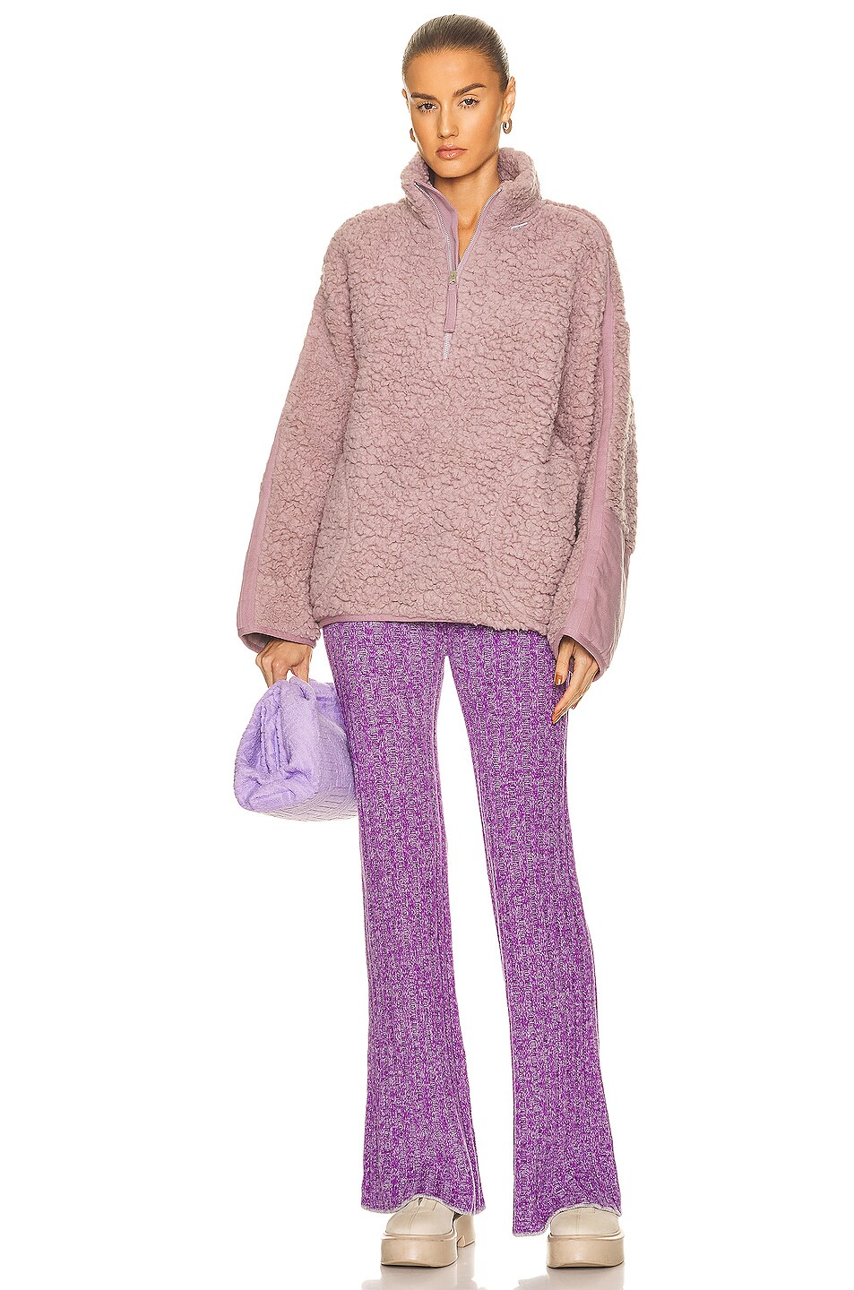 Acne Studios Teddy Jacket in Lilac Purple | FWRD