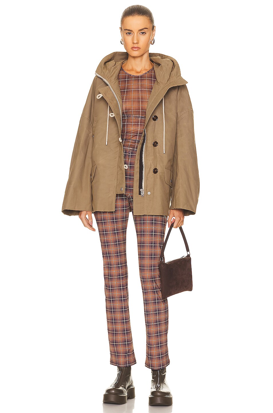 Acne Studios Ozzi Waxed Cotton Jacket in Khaki Green | FWRD
