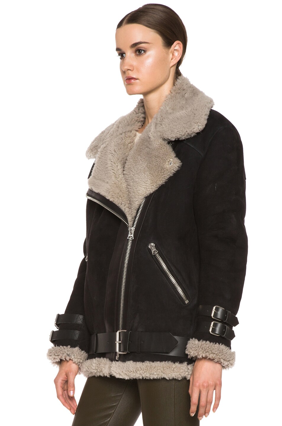 Acne Studios Velocite Lambskin Jacket in Black Noir | FWRD