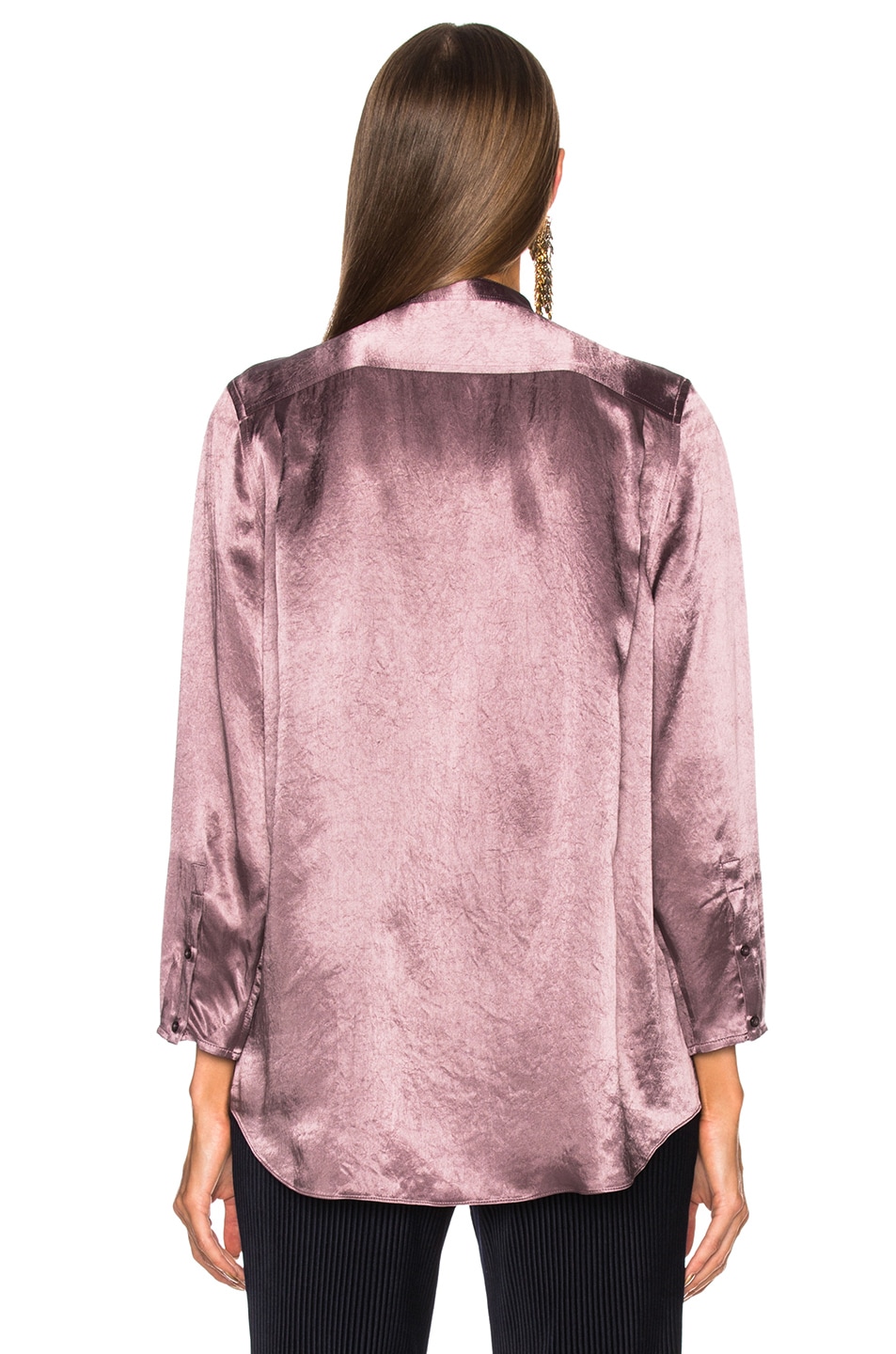 Acne Studios Bodil Satin Blouse in Dusty Purple | FWRD