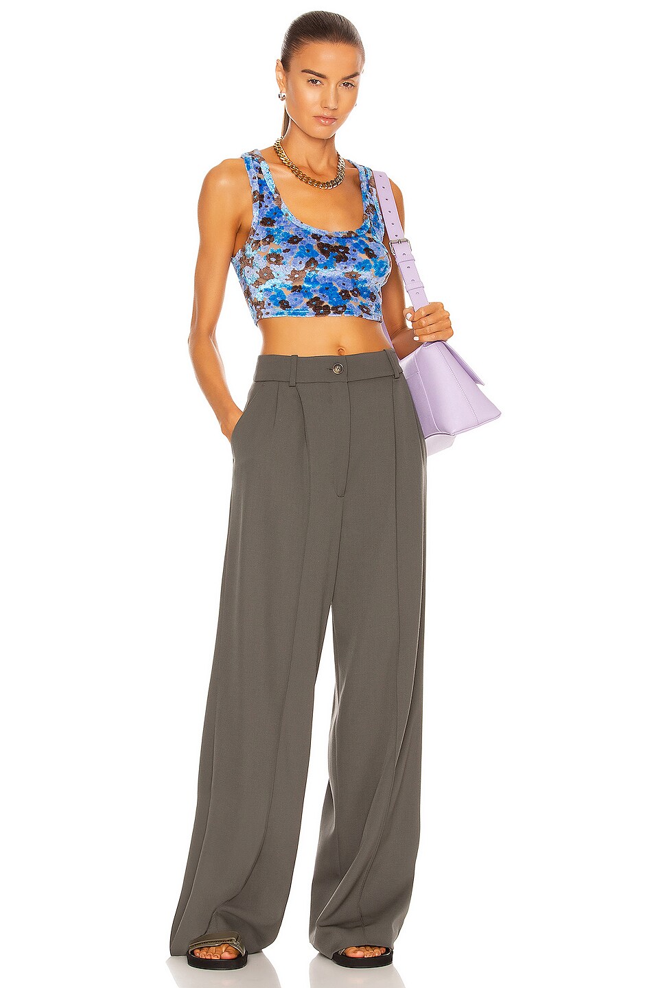 Acne Studios Evanita Top in Blue & Brown | FWRD