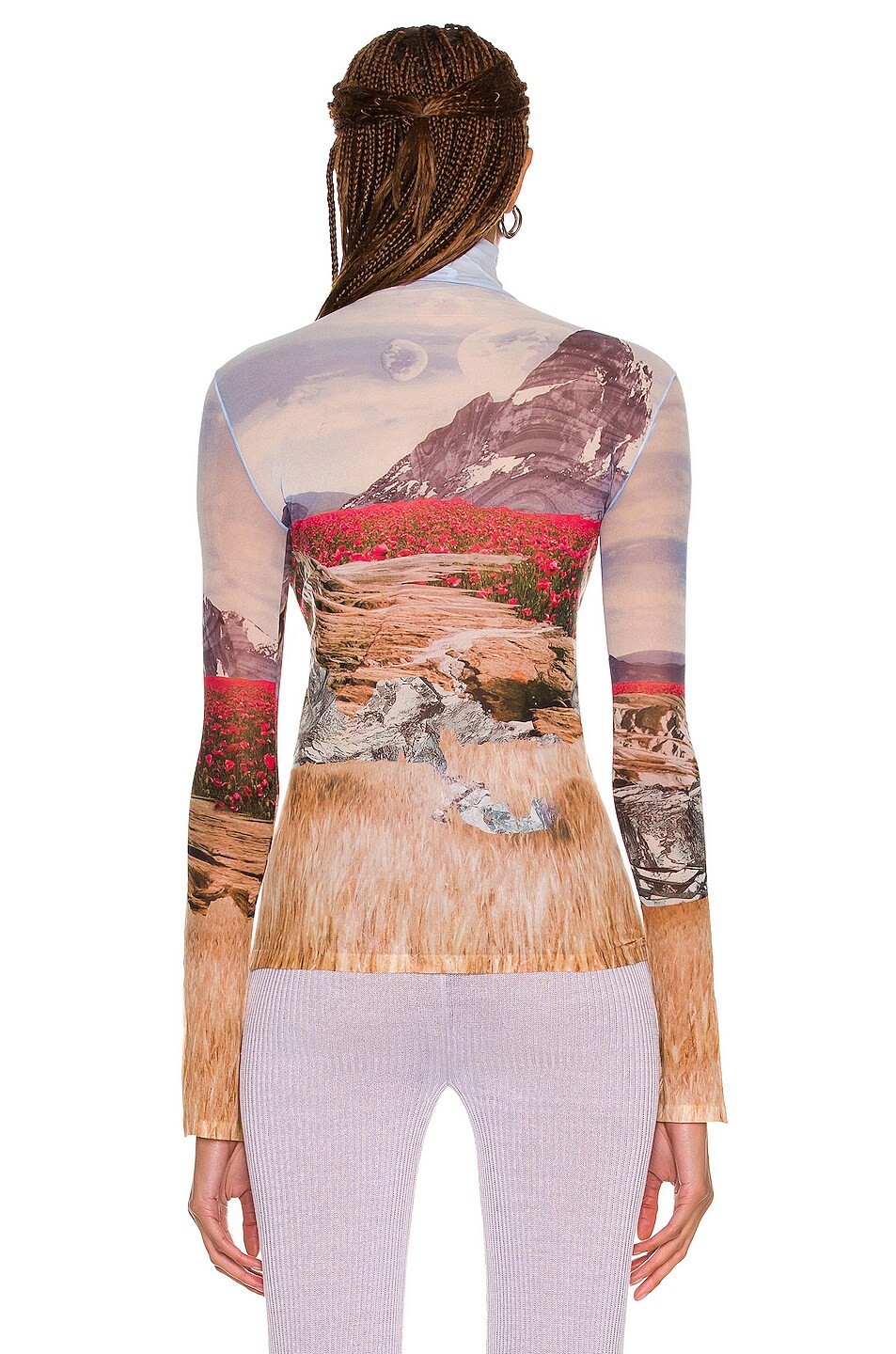 Acne Studios Denise Top in Light Blue & Red | FWRD
