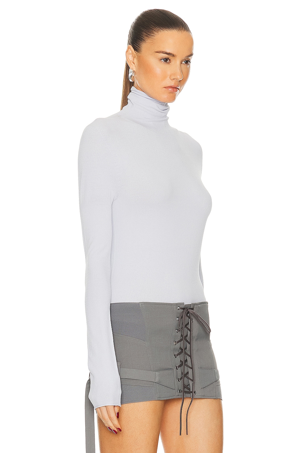 Acne Studios Turtleneck Long Sleeve Top in Ice Blue | FWRD