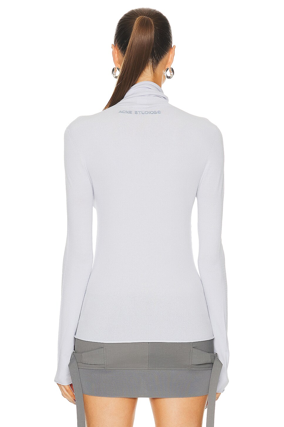 Acne Studios Turtleneck Long Sleeve Top in Ice Blue | FWRD