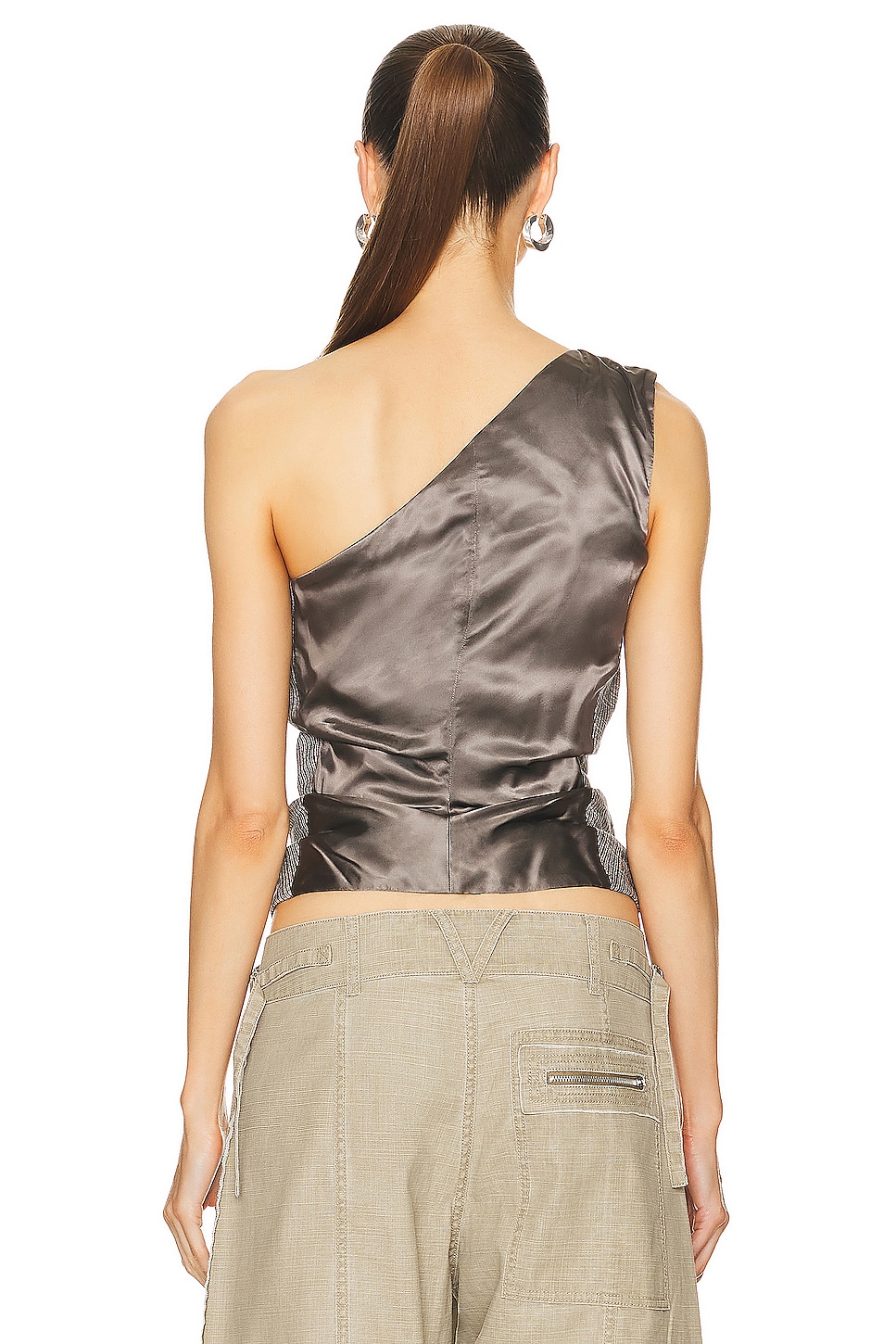 Acne Studios One Shoulder Vest in Grey Melange | FWRD