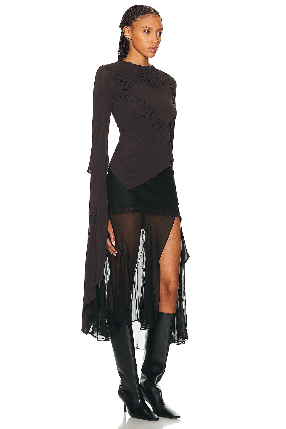 Acne Studios Wide Sleeve Shirt in Chestnut Brown | FWRD