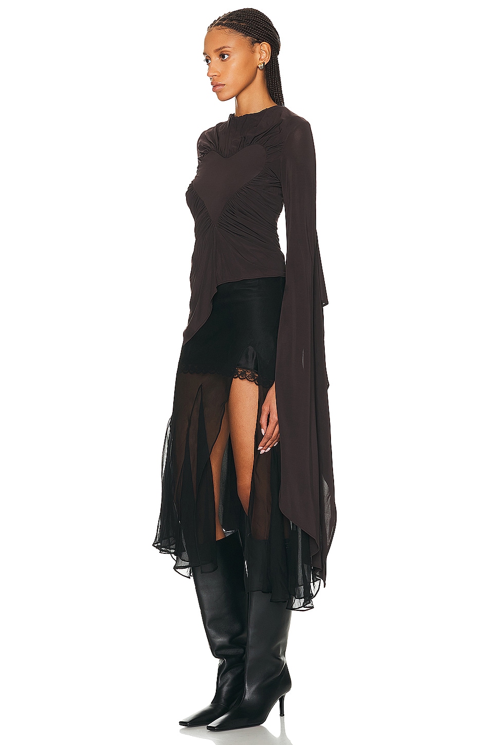 Acne Studios Wide Sleeve Shirt in Chestnut Brown | FWRD