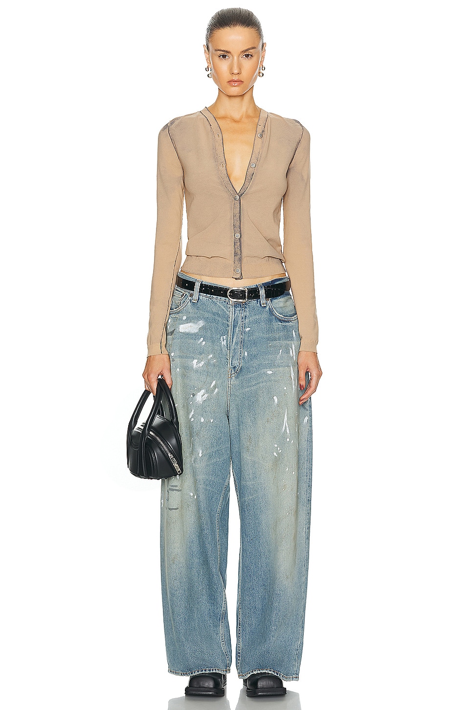 Acne Studios Keyhole Long Sleeve Top in Desert Beige | FWRD
