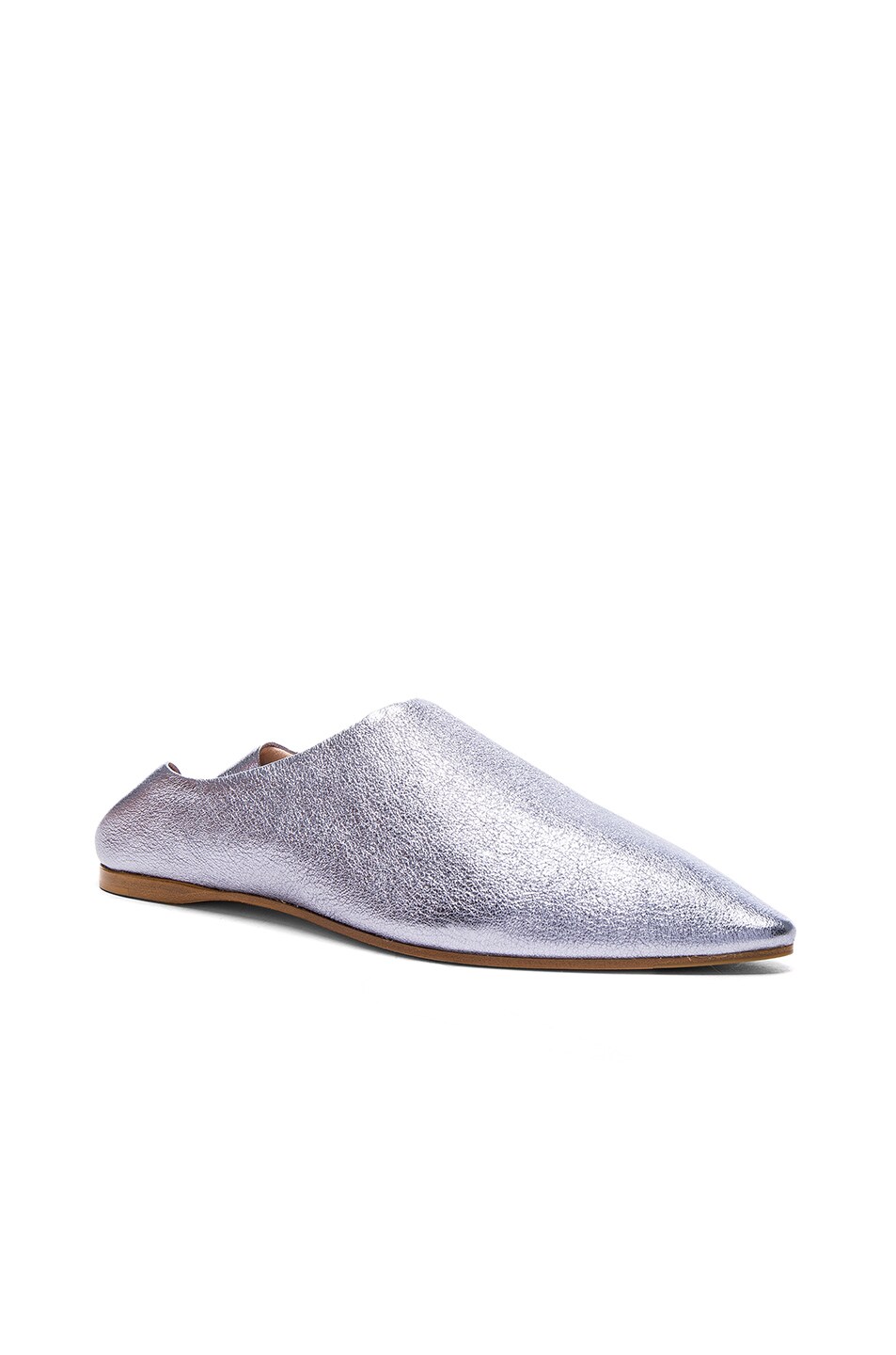 Acne Studios Leather Amina Space Flats in Lavender Grey | FWRD