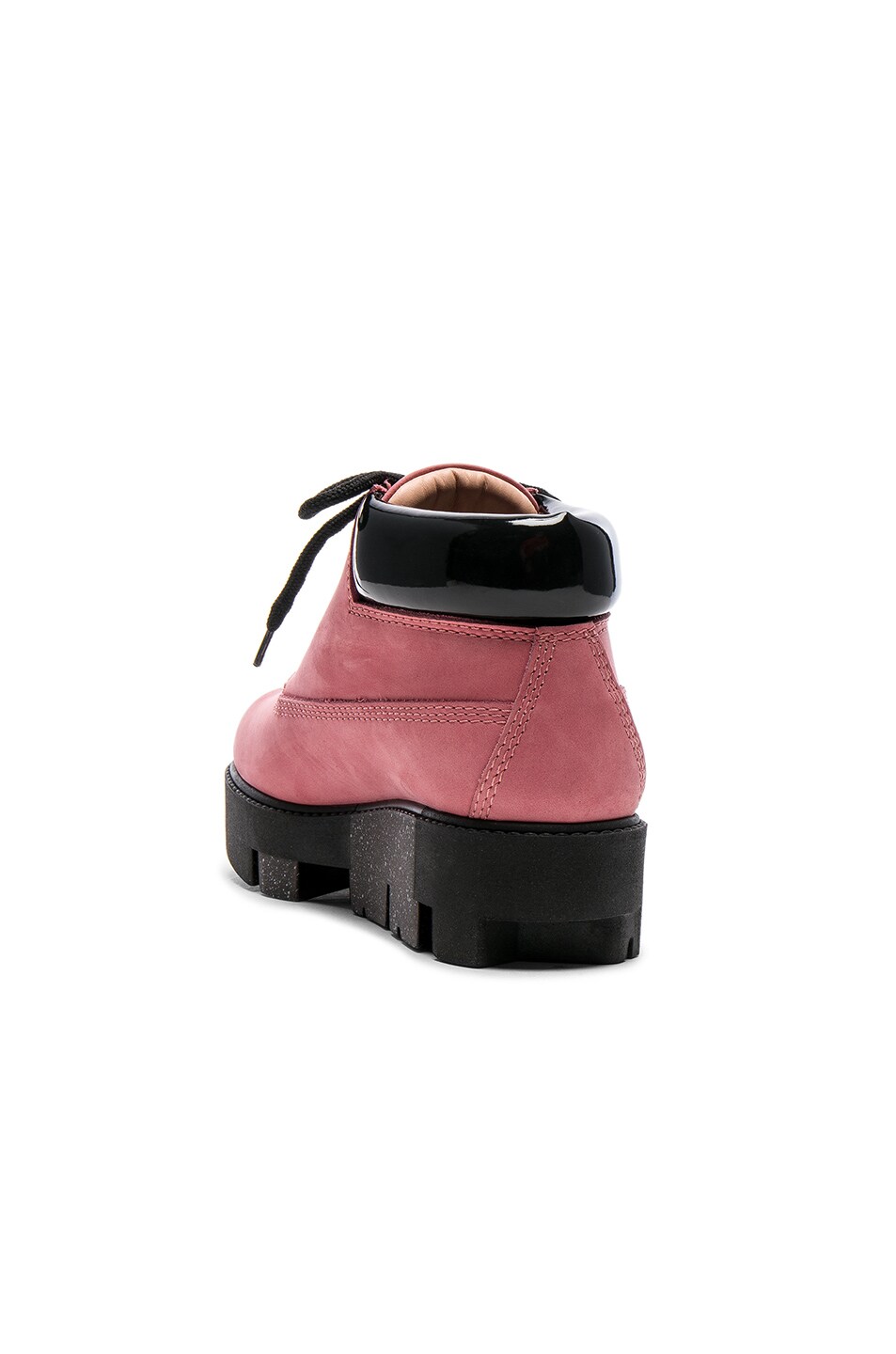 Acne Studios Tinne Leather Boots in Bubble Pink & Black | FWRD