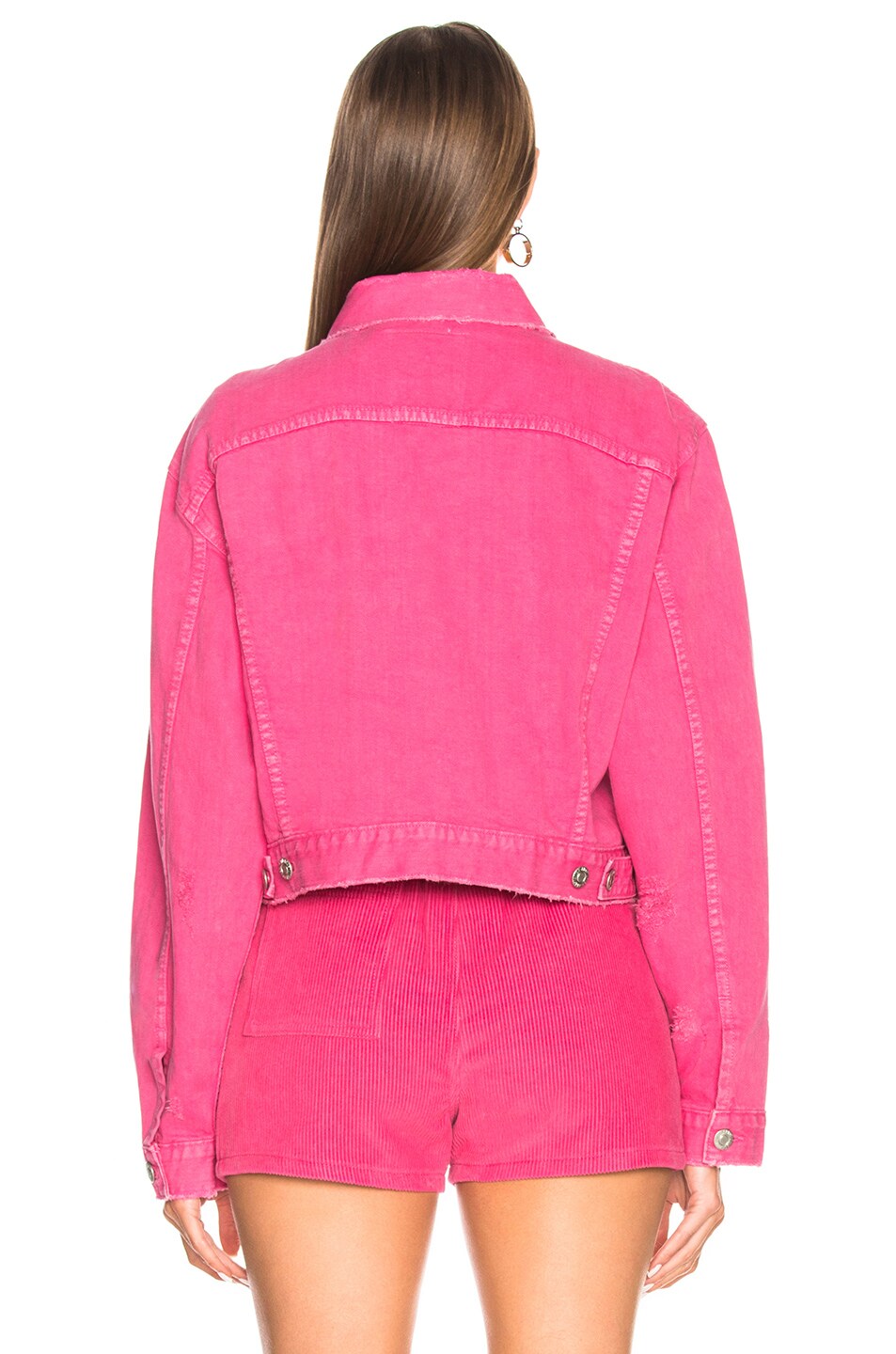 Adaptation Crop Denim Jacket in Hot Pink | FWRD