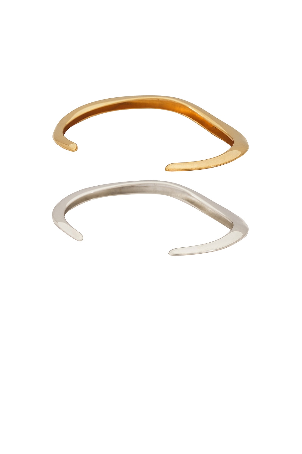 AGMES Small Astrid Cuff Set in Sterling Silver & Gold Vermeil | FWRD