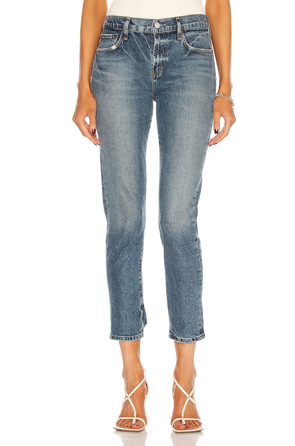 AGOLDE Toni Mid Rise Straight in Landmark | FWRD