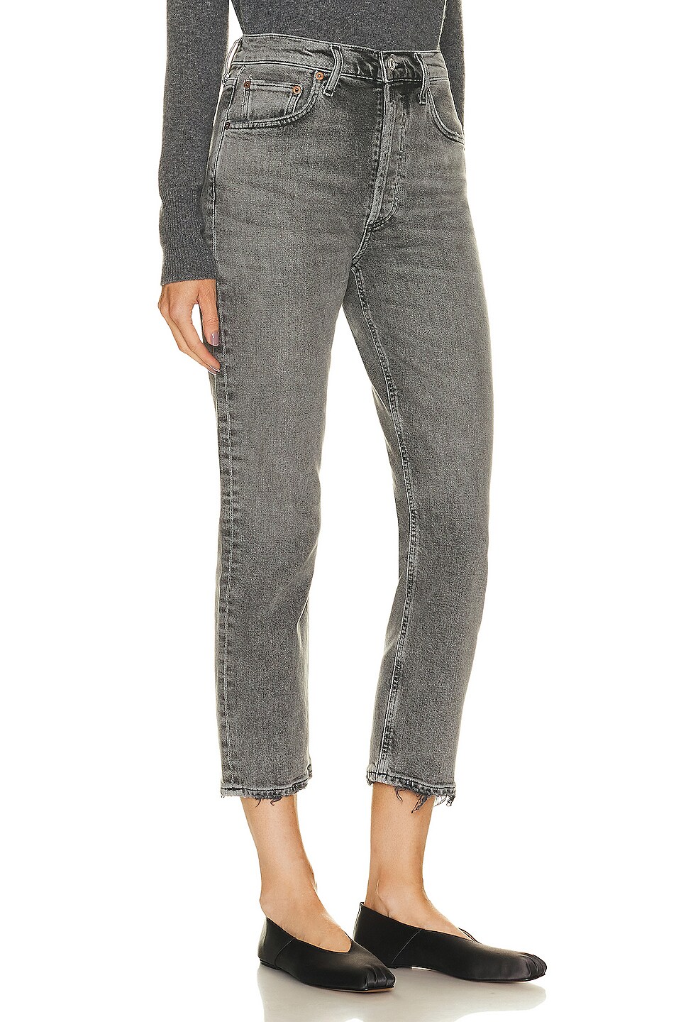 AGOLDE Riley High Rise Straight Crop in Century | FWRD